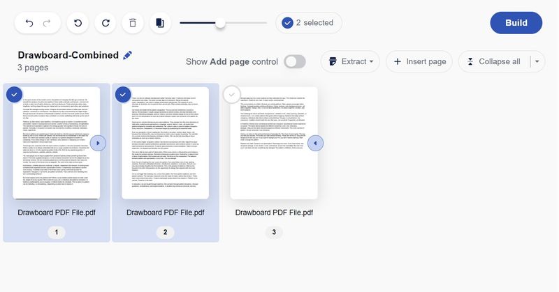Extract PDF pages online for free | Drawboard