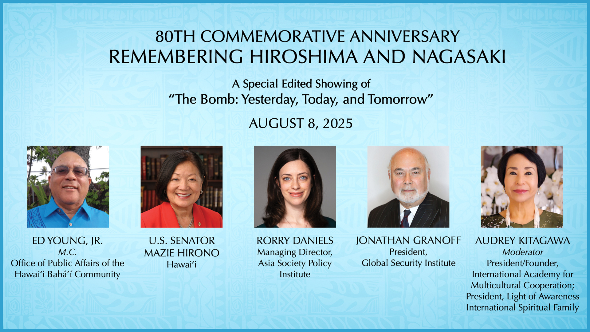 80th Commemorative Anniversary: Remembering Hiroshima and Nagasaki