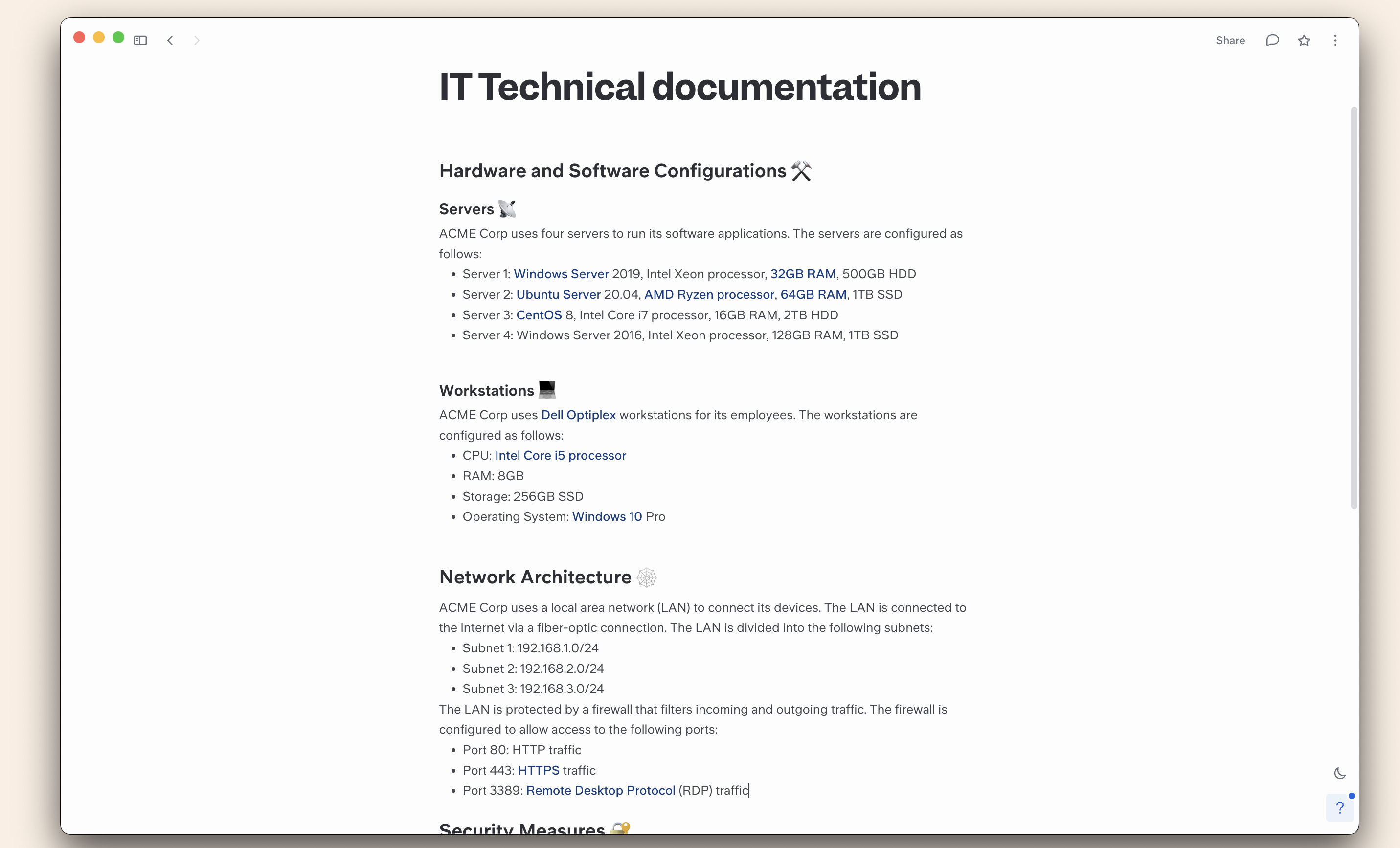 Free Technical Documentation Template Slite