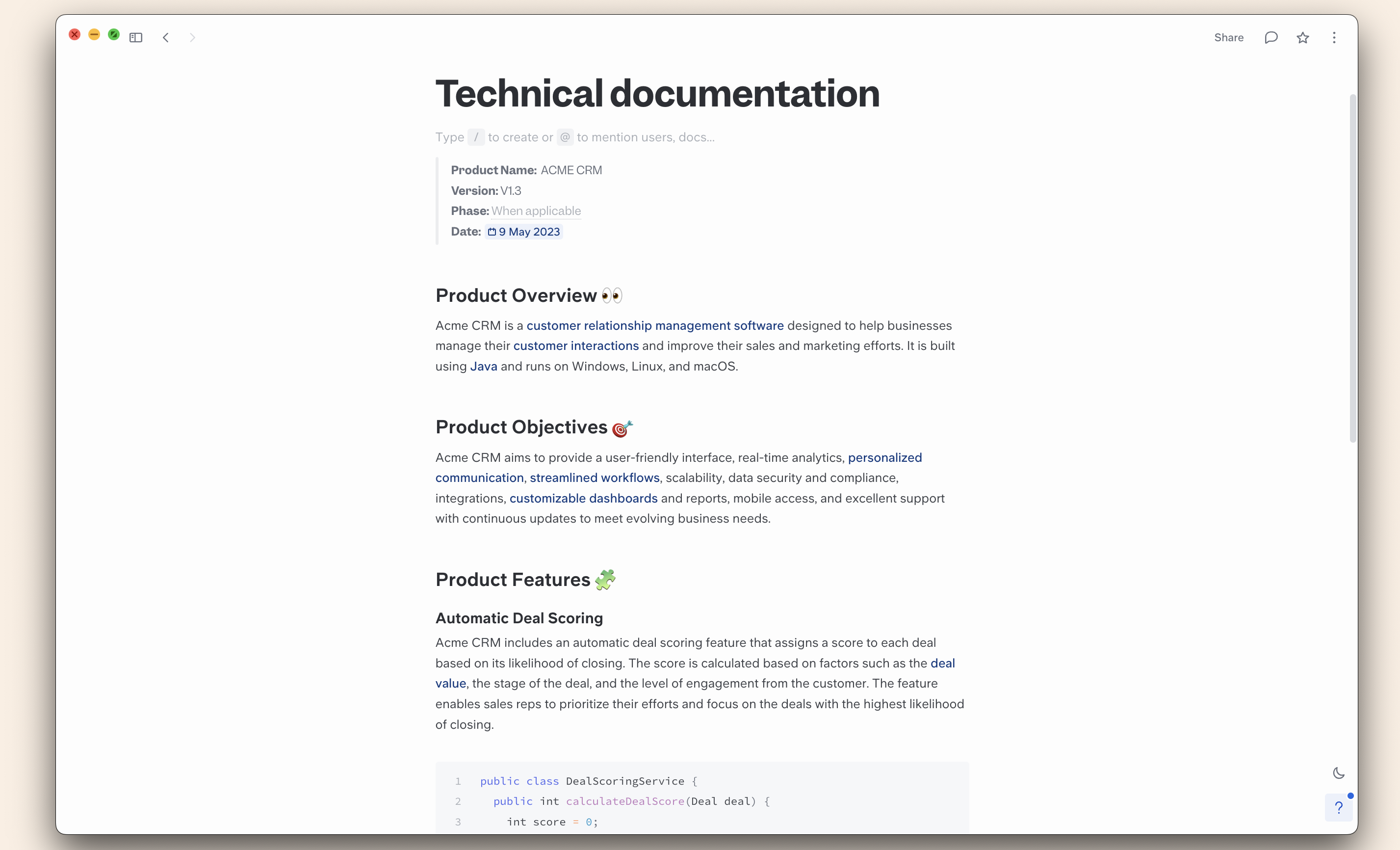 Free Technical Documentation Template Slite
