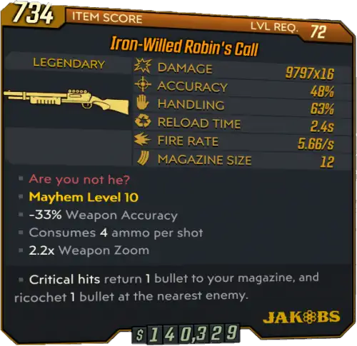 Robin's Call • BL3 – Legendary Shotgun | Lootlemon