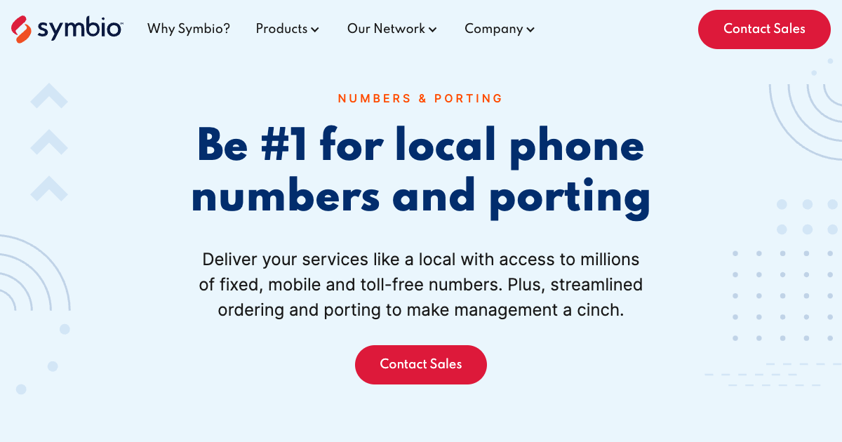 Phone Numbers | Mobile, Local DIDs, Inbound & Porting – Symbio