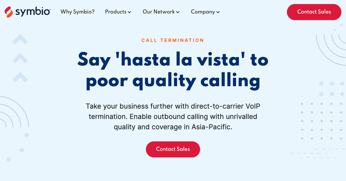 Call Termination | Outbound calling & VoIP carriage - Symbio