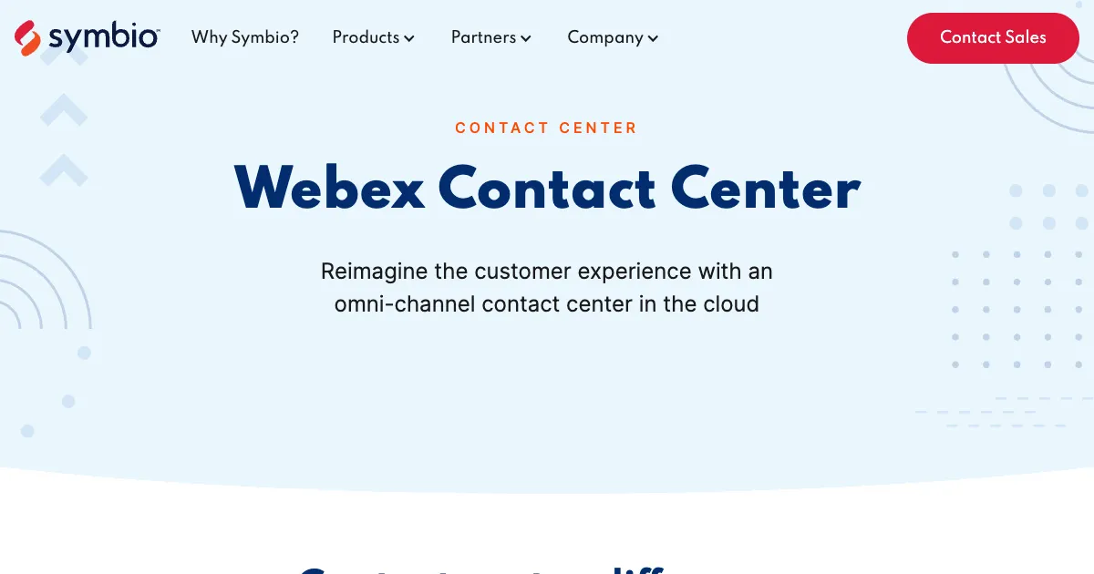 Webex Contact Center | CX software & calling plans - Symbio
