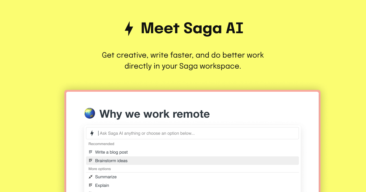 Saga AI – The AI workspace for your notes, docs, and tasks