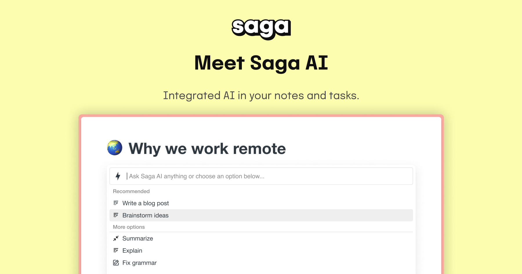 Saga AI Use cases | Work better and faster with AI | Saga.so