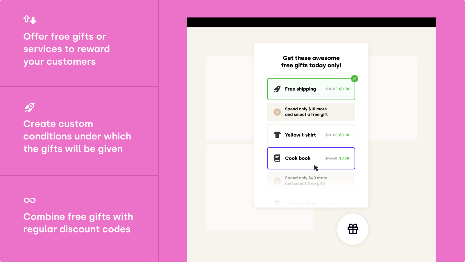 Gift Box – Free Gifts With Purchase App for Shopify