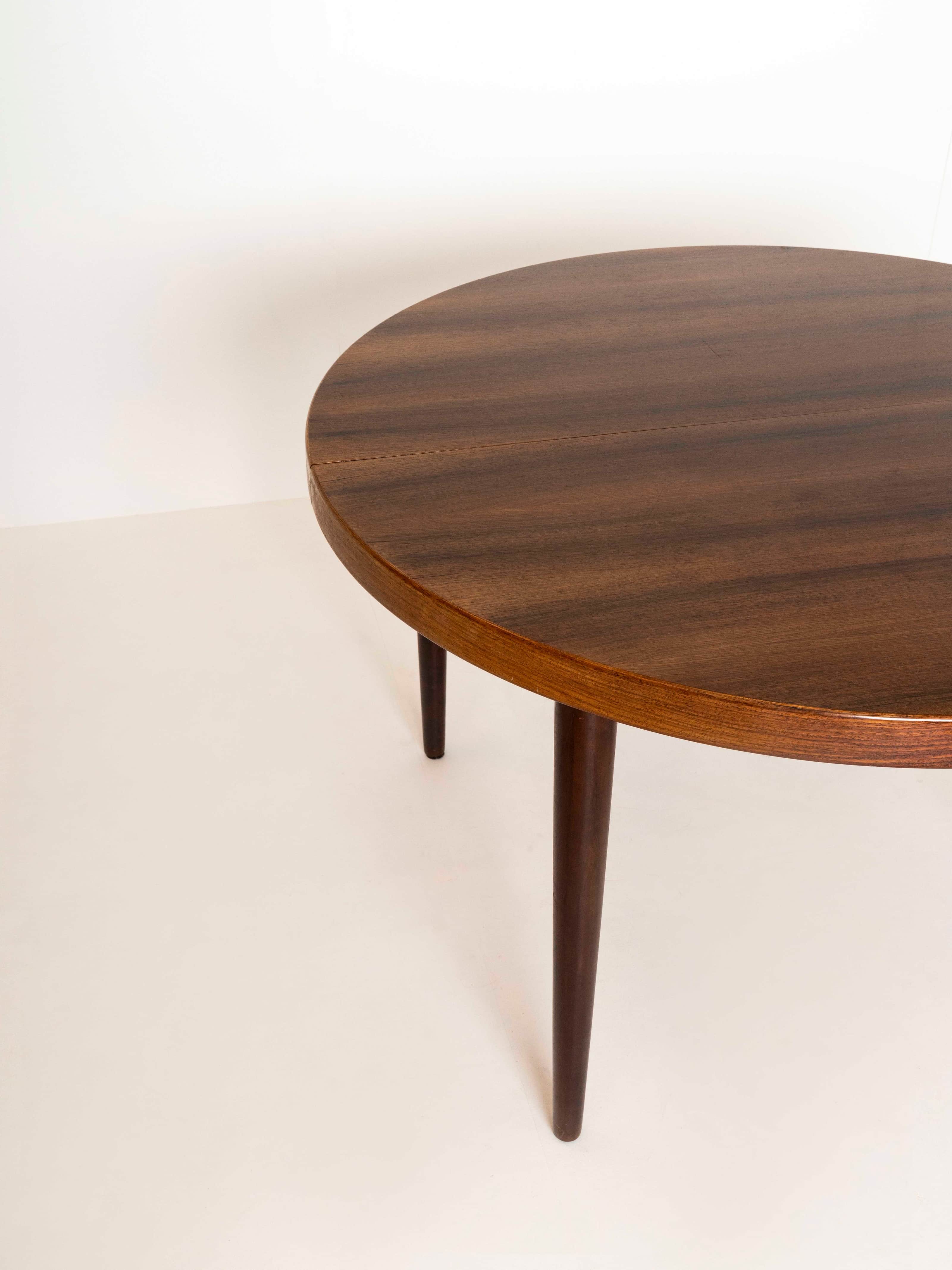 Extendable Round Dining Table by Kai Kristiansen, Denmark 1960s ...