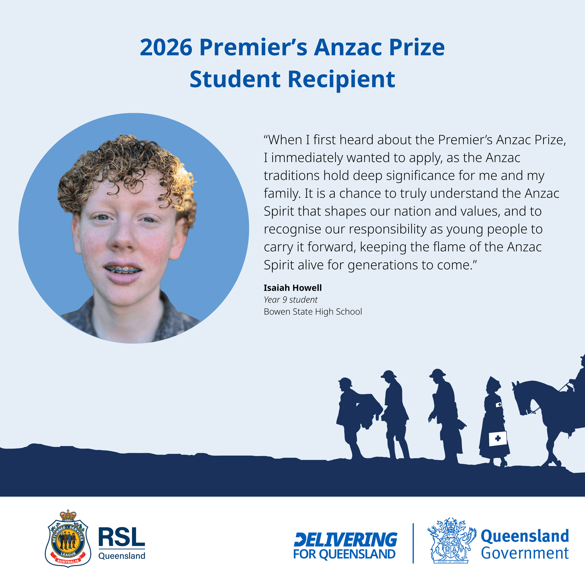 Bowen State High School's Isaiah Howell Honoured With Premier’s Anzac ...