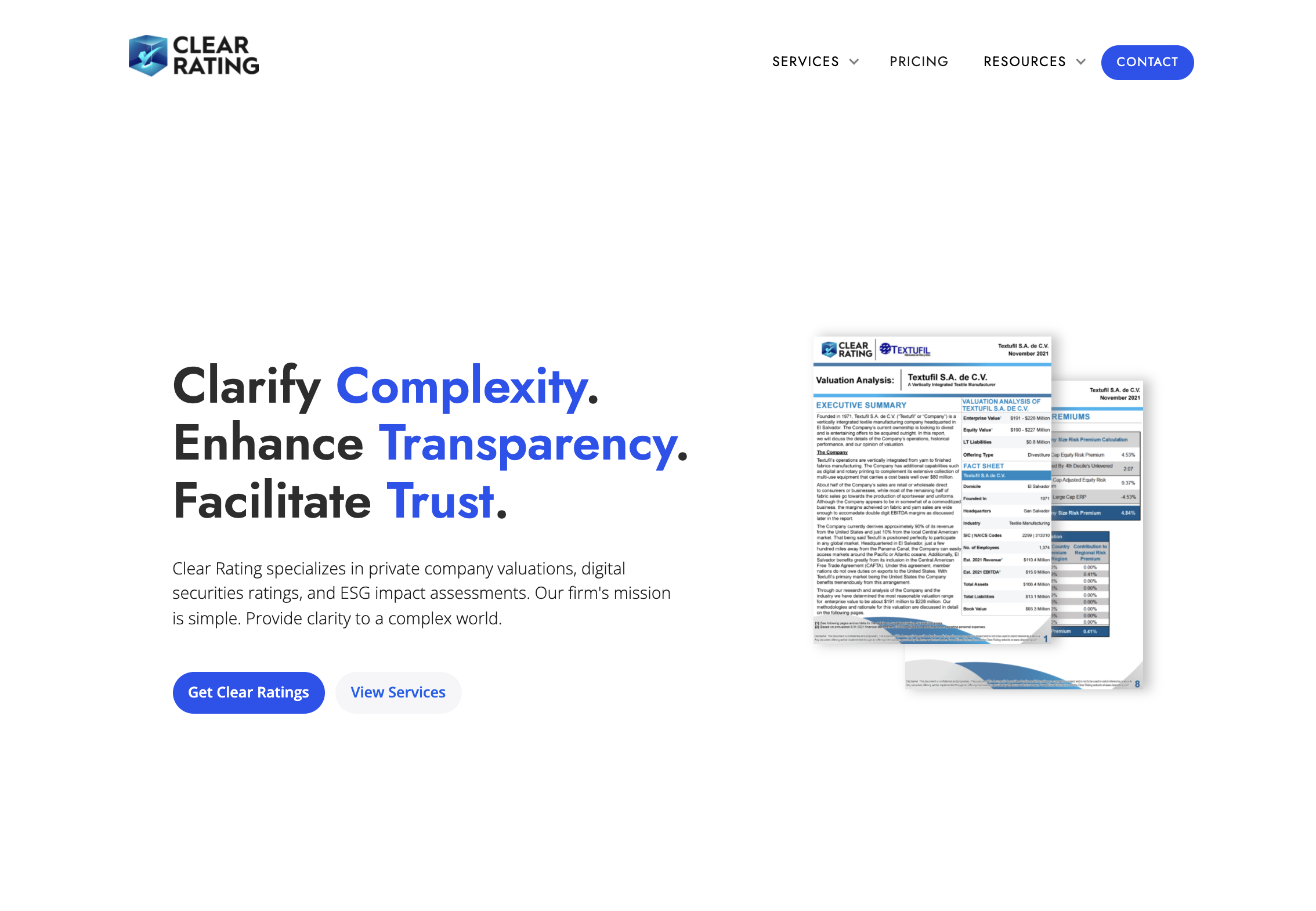 Clear Rating - Valuations, Digital Ratings & Analytics Provider