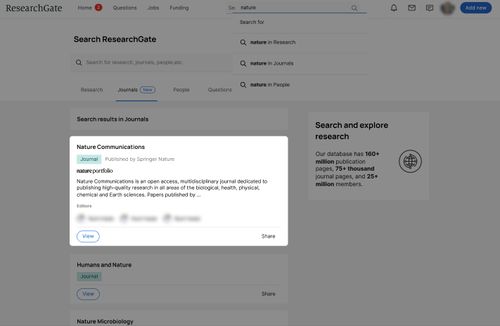 ResearchGate | Journal Home