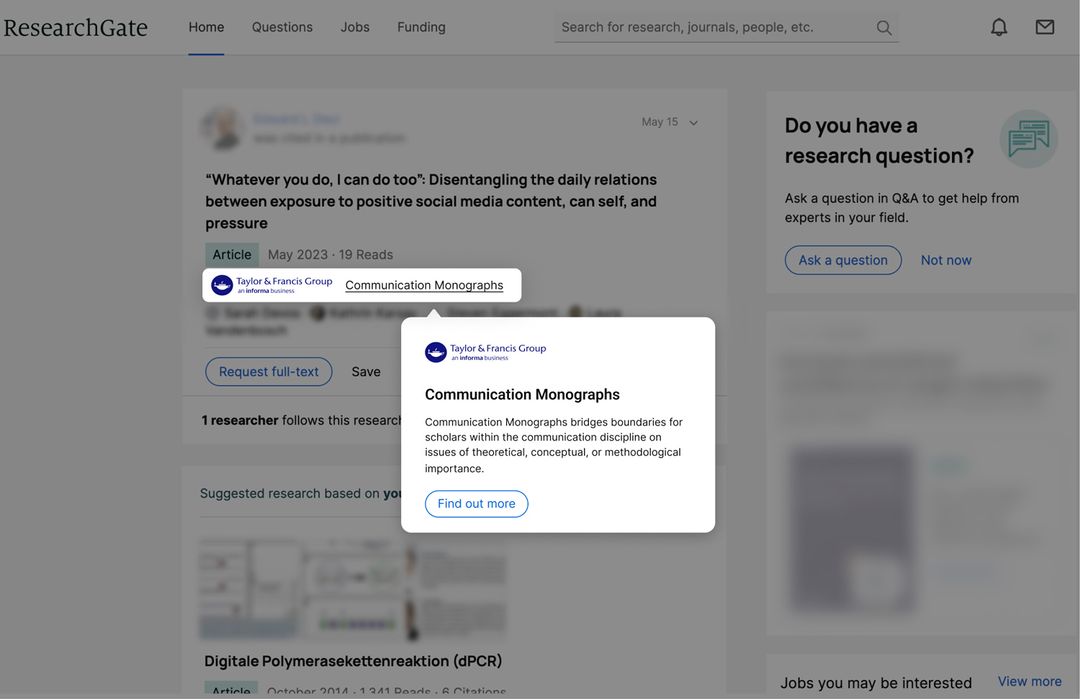 ResearchGate | Journal Home