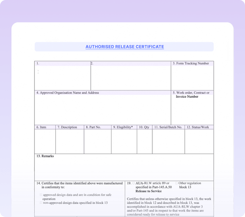 Authorised Release Certificate OCR & Automated Workflows
