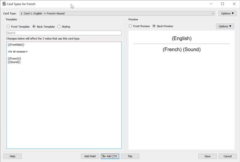 Anki Configuring Note Types