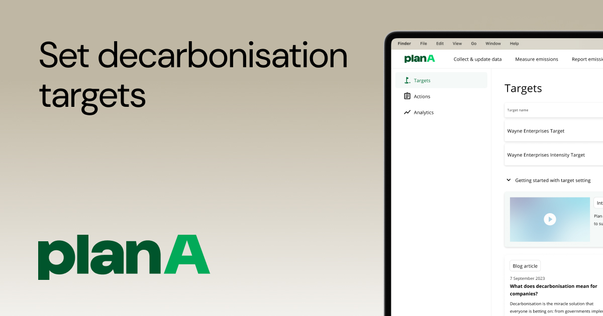 Your partner to set science-based targets | Plan A