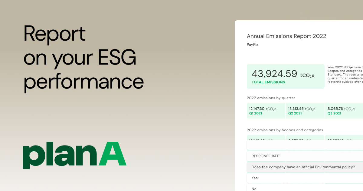ESG reporting software by Plan A