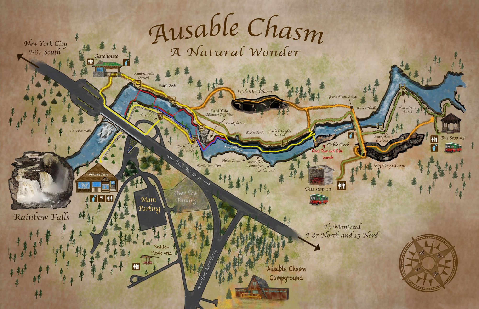 Riverwalk at Ausable Chasm, Adirondacks NY