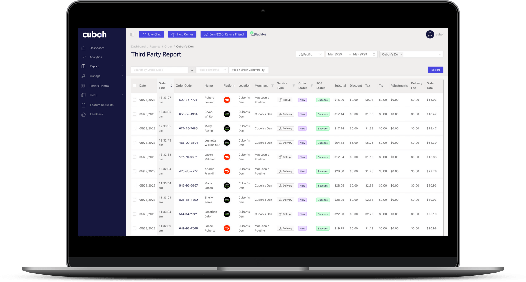 Cuboh - Menu Management