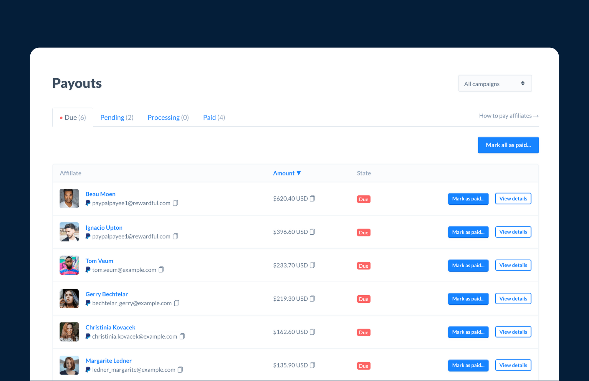 Features to grow your affiliate and referral program - Rewardful