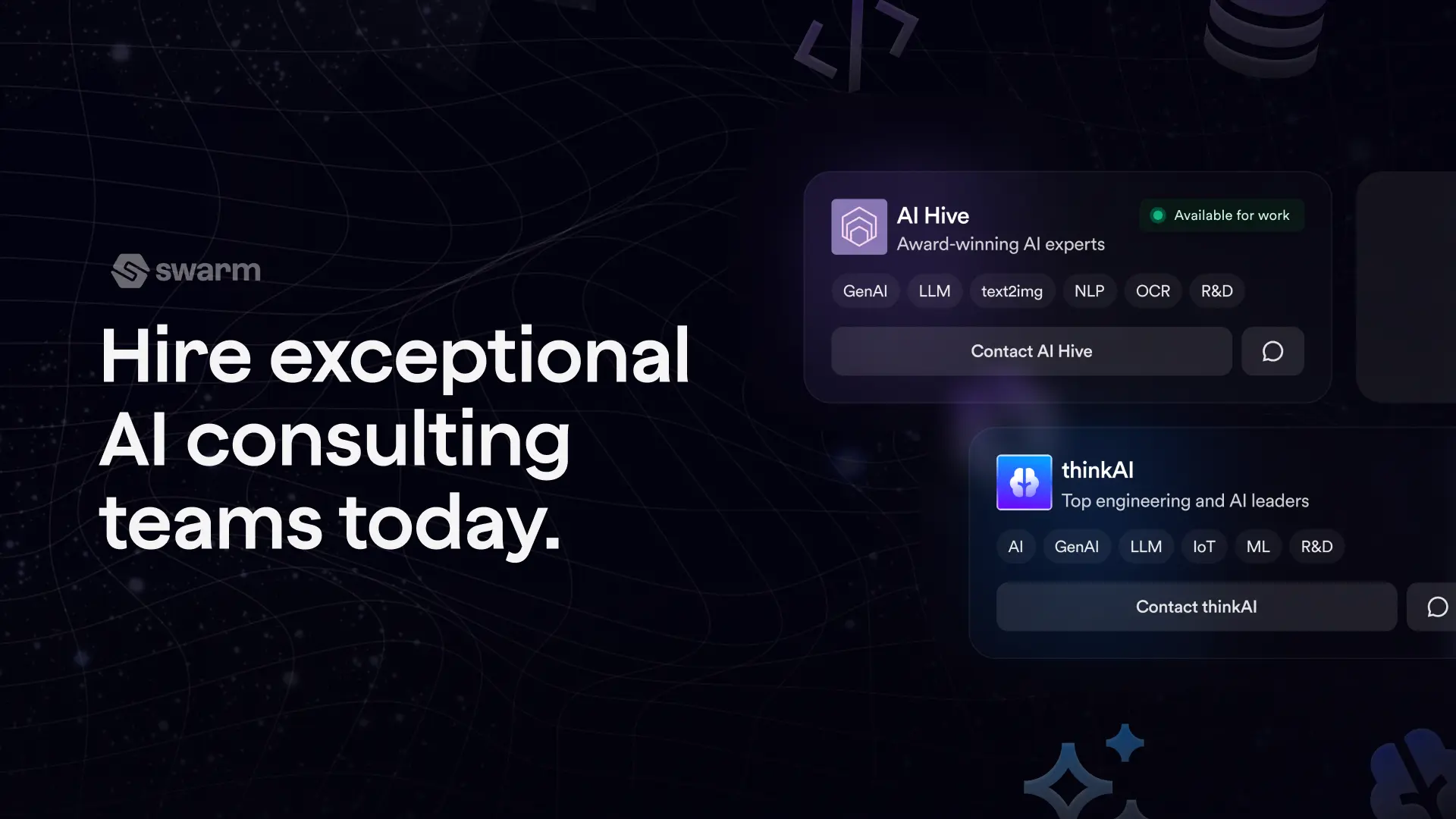 Swarm | Hire exceptional AI consulting teams for your project