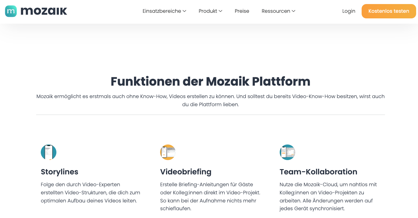 Features & Funktionen | Mozaik