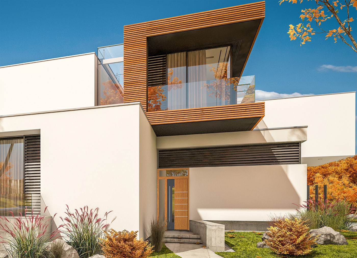 Porta moderna in alluminio effetto legno | WINNERDOOR®