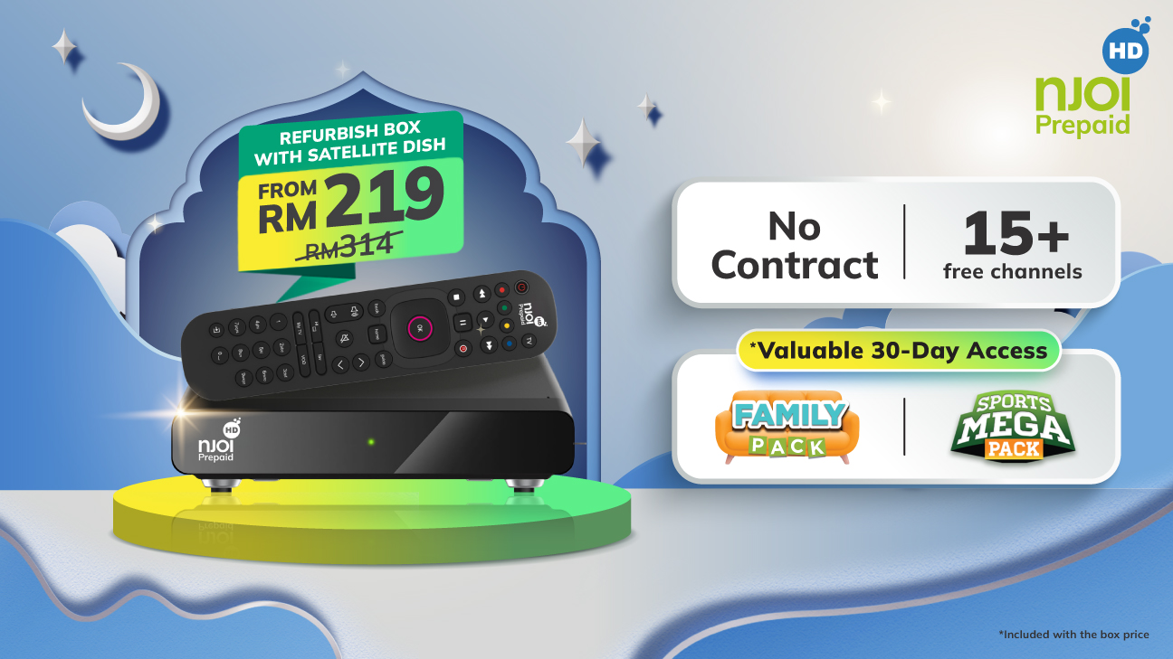 Refurbish Box with satellite dish