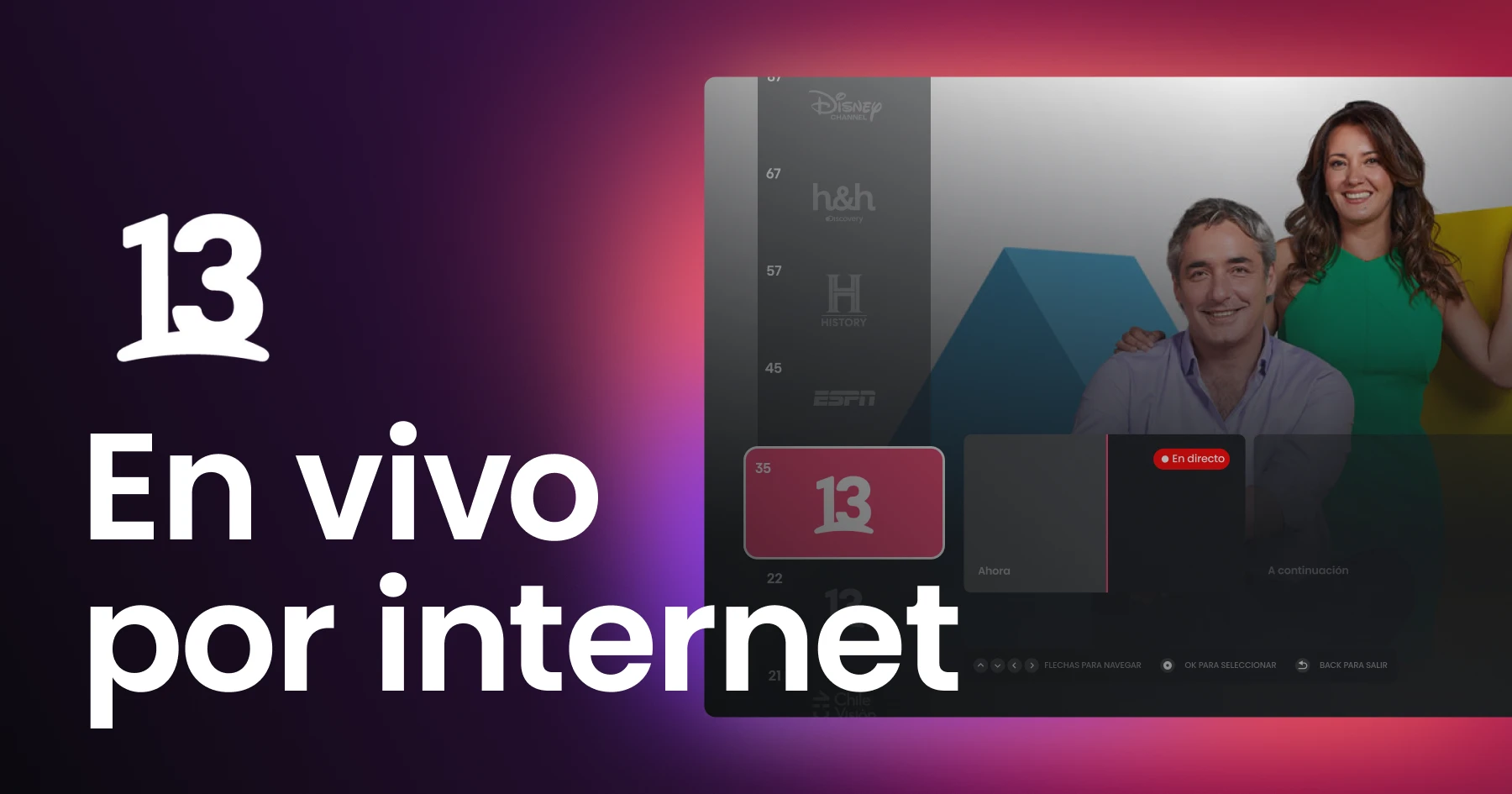 Ver Canal 13 en vivo online HD | Realities y Noticias | Zapping