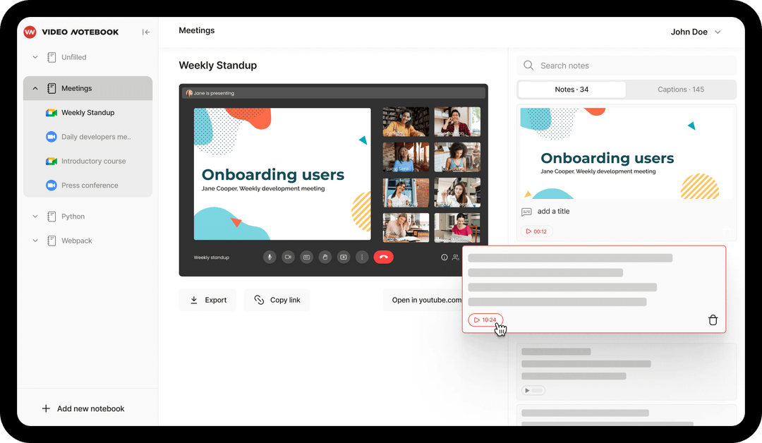 Meeting Screenshots and Notes - Zoom & Google Meet
