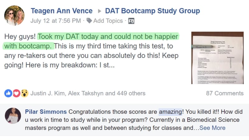 Student & Customer Reviews | DAT Bootcamp