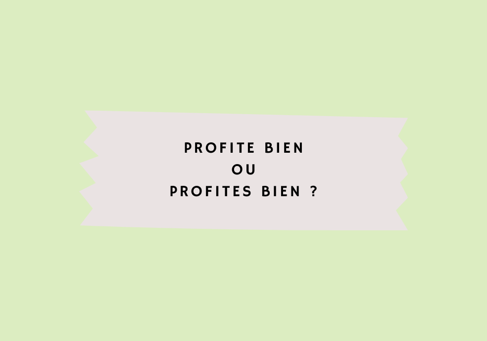 Profite bien ou profites bien ? - OrthographIQ