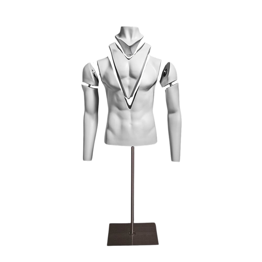Male Half-Body Ghost Mannequin Torso GH17