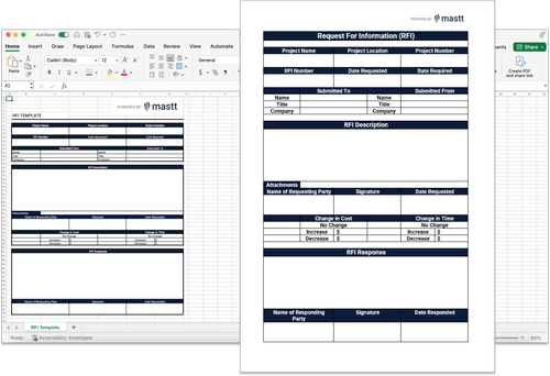 RFI Template (Word, Excel)