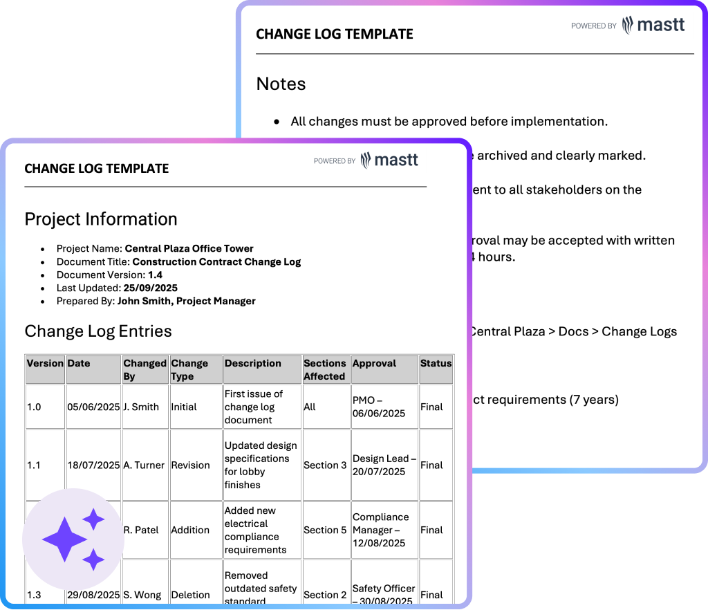 Download FREE Construction Project Management Templates | Mastt