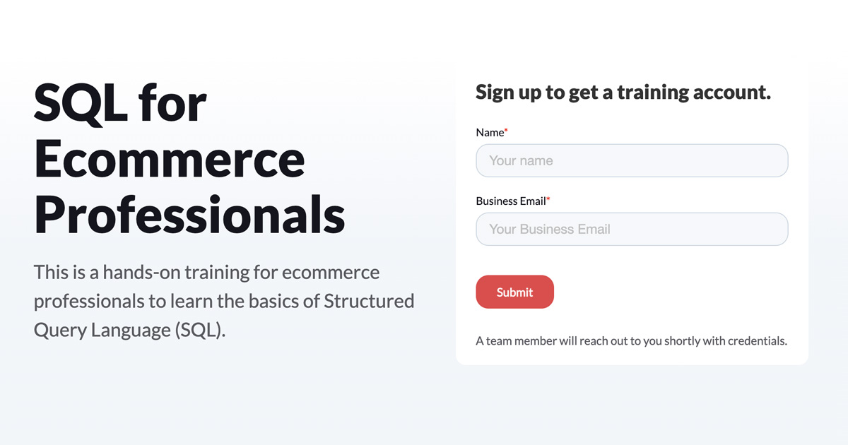 SQL Training for Ecommerce Professionals | Intentwise