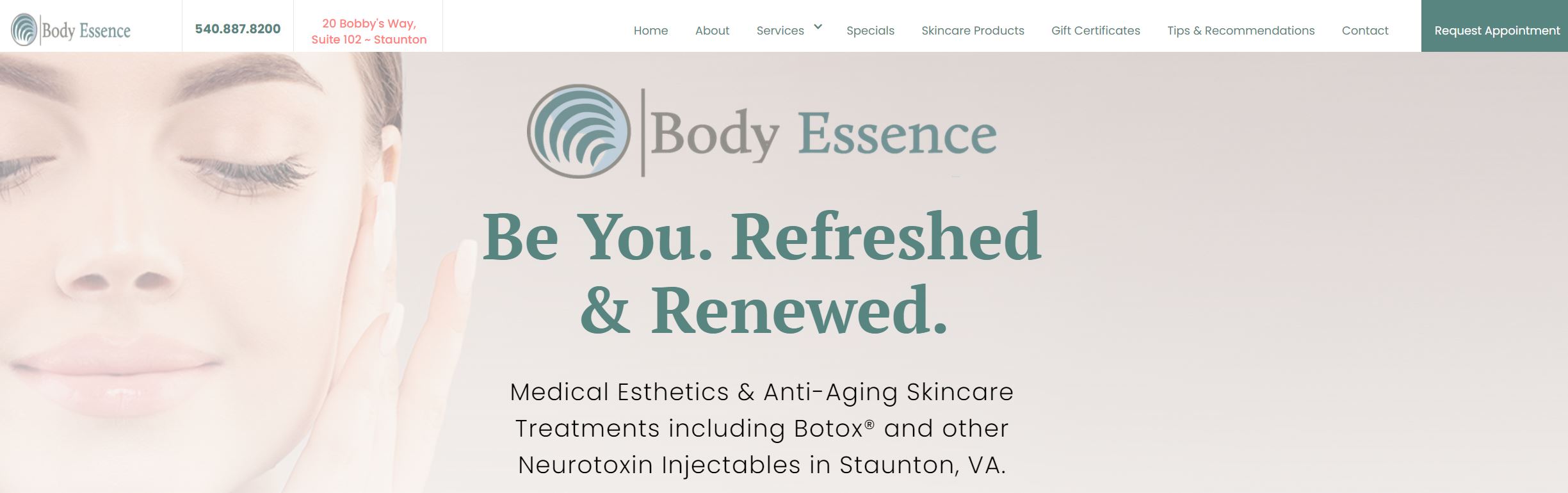Appointments | Body Essence, Medical Spa, Staunton, VA