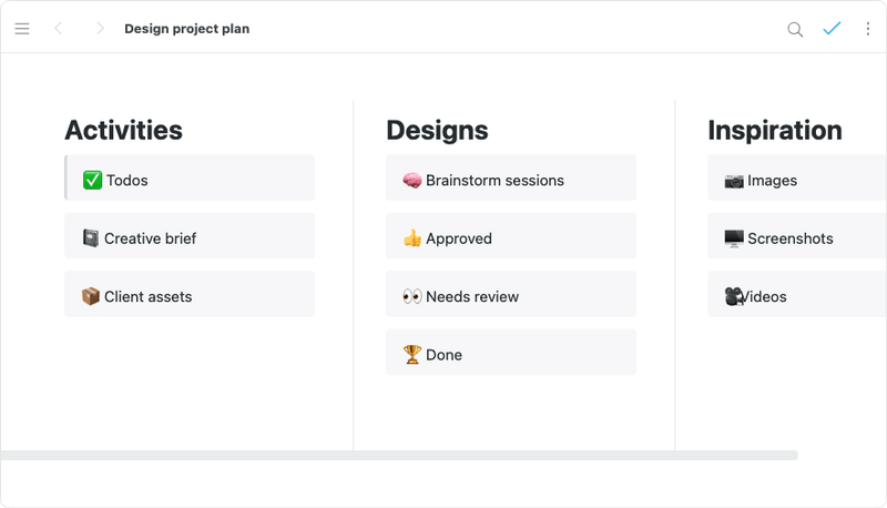 Workflowy template - Design project plan