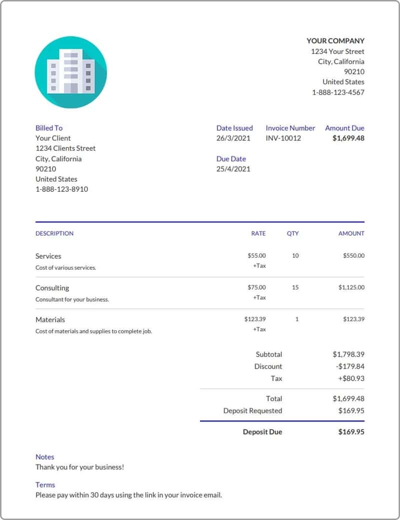 1099 Independent Contractor Invoice Template | Free and Easy
