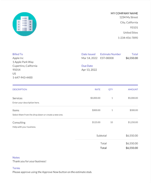 Estimate Maker – Create Unlimited Estimates & Invoices