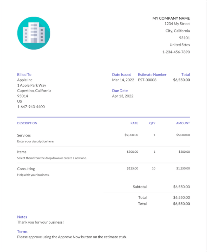 Estimate Maker – Create Unlimited Estimates & Invoices