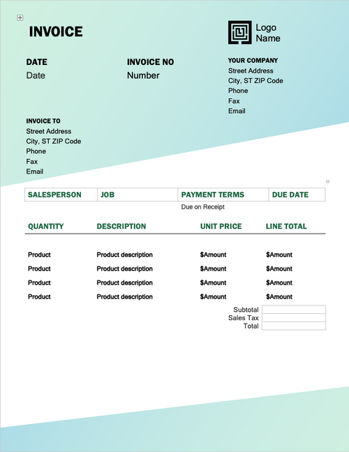 Word Invoice Templates