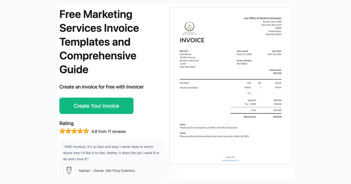 Free Marketing Services Invoice Templates and Comprehensive Guide
