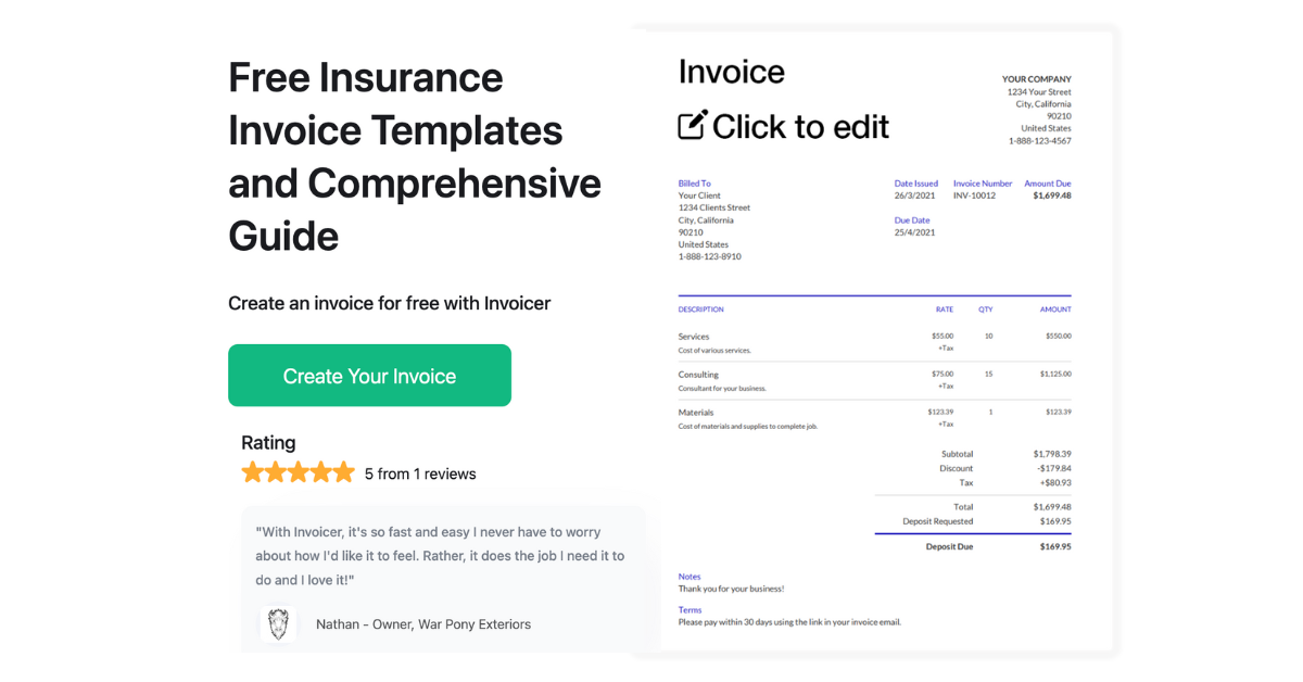 Free Insurance Services Invoice Templates and Comprehensive Guide