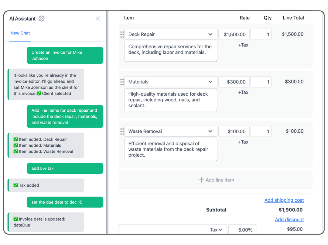AI Invoice Generator | Create Professional Invoices Fast