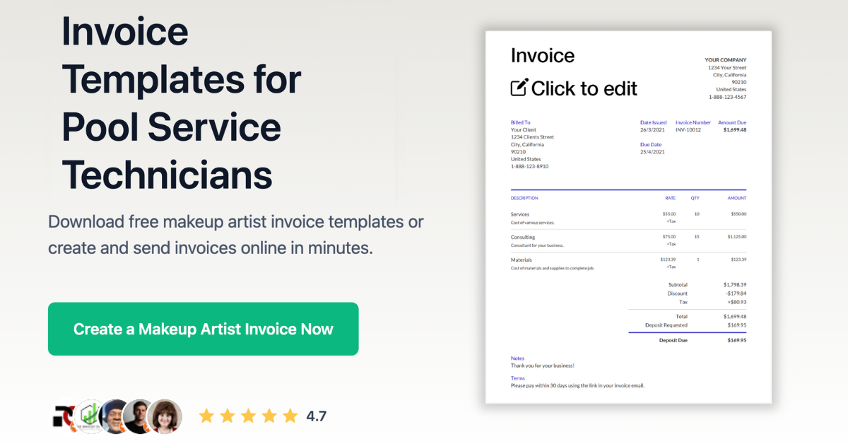 Invoice Templates for Pool Service Technicians