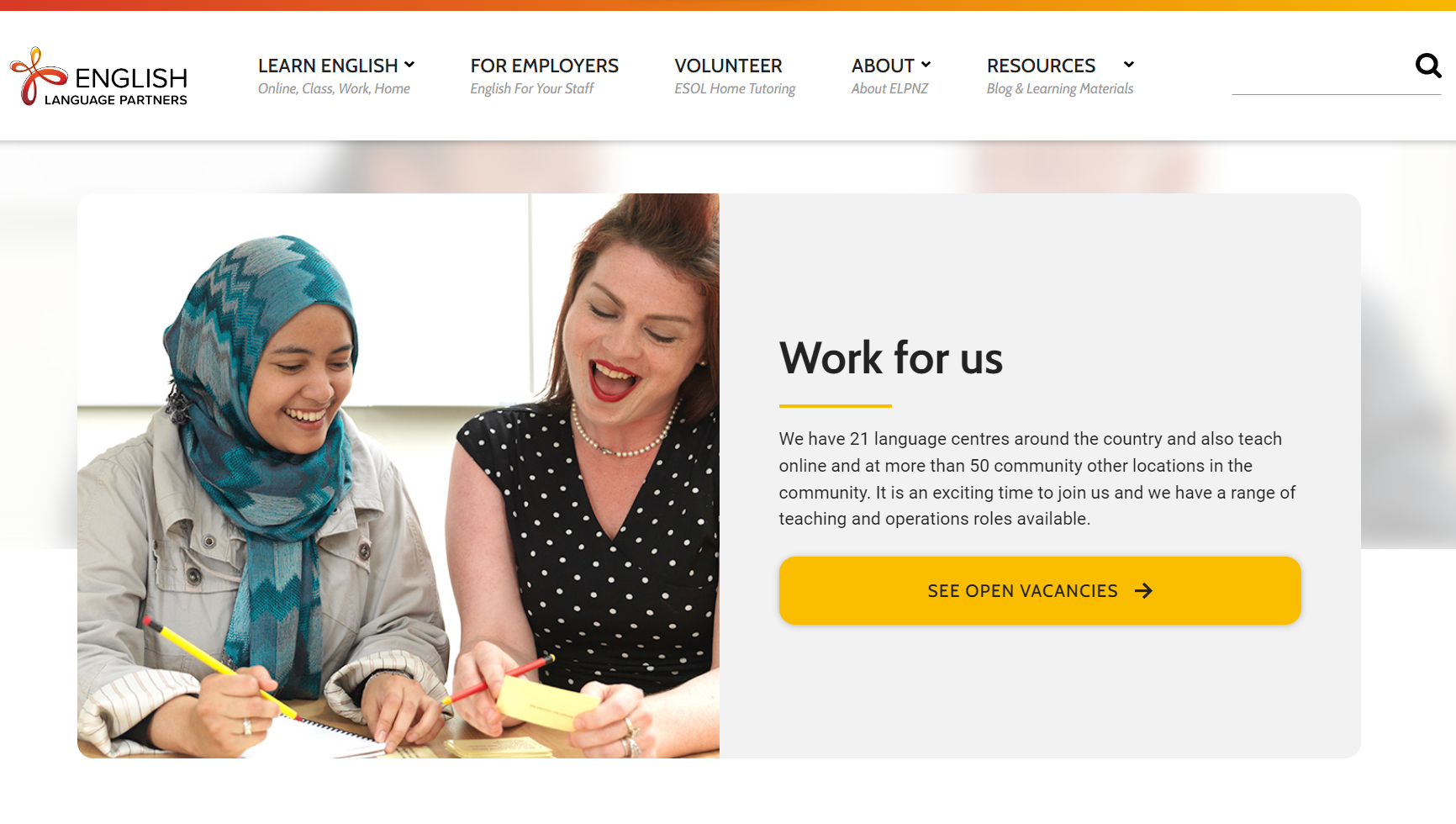 Vacancies | English Language Partners