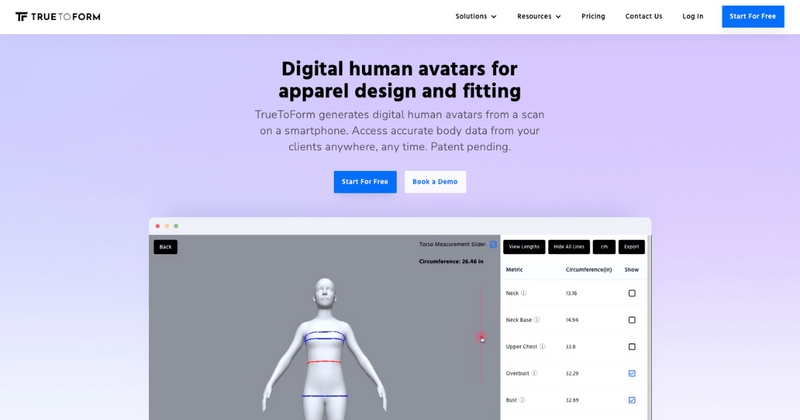 TrueToForm - 3D Body Scan for Measurements