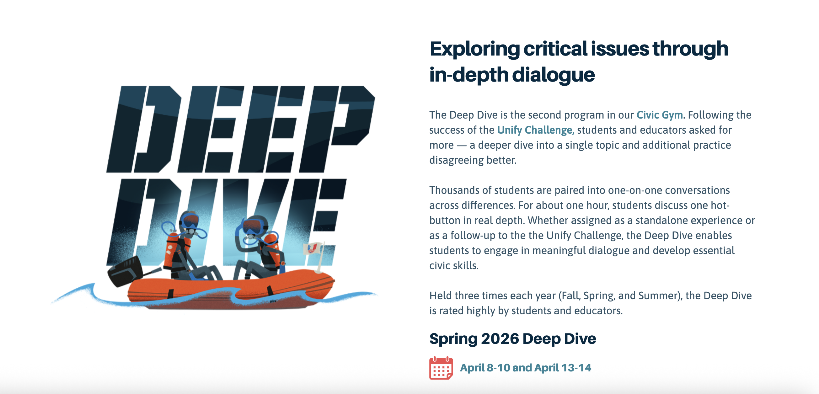 Deep Dive | Unify America – Engaging Students in In-Depth Civic Dialogue