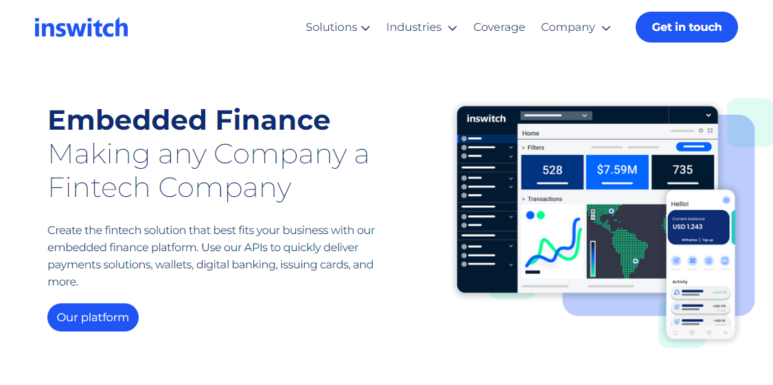 Inswitch - Embedded Finance Making any Company a Fintech Company