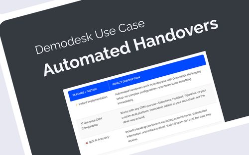 Automated Sales–CS Handovers for Better Onboarding